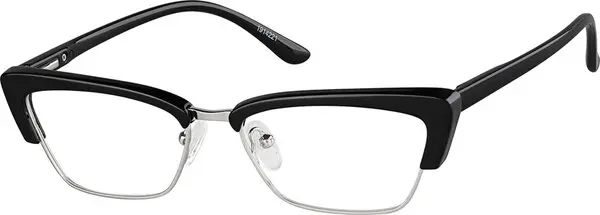Zenni Browline Full Rim Frame Glasses - Black