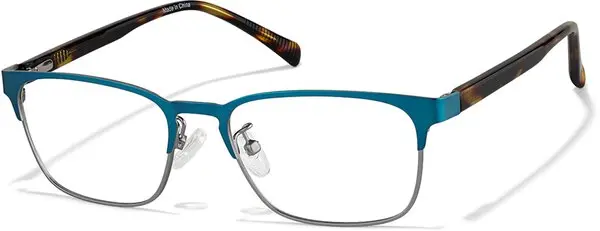 Zenni Browline Full Rim Frame Eyeglasses - Blue And Tortoiseshell