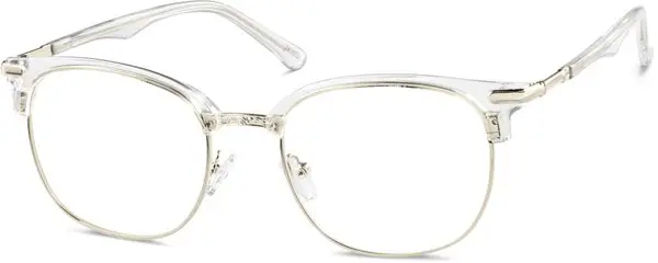 Zenni Browline Full Rim Frame Glasses - Clear