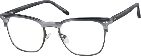 Zenni Browline Full Rim Frame Glasses - Gray