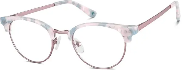 Zenni Browline Full Rim Frame Eyeglasses - Pink Tortoiseshell