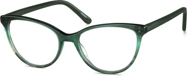 Zenni Retro Cat-eye Full Rim Frame Glasses - Emerald