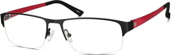 Zenni Rectangle Half Rim Eyeglasses - Black