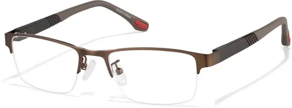 Zenni Rectangle Half Rim Eyeglasses - Brown