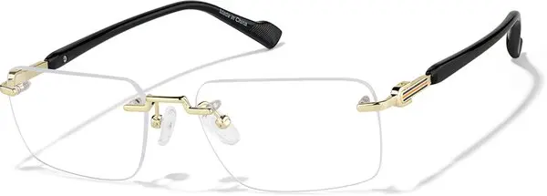 Zenni Rectangle Rimless Eyeglasses - Gold