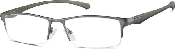 Zenni Rectangle Rimless Eyeglasses With Tone Accents - Gray