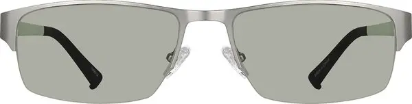 Zenni Rectangle Rimless Eyeglasses With Tone Accents - Gray