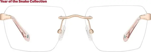 Zenni Cat-eye Semi-rimless Eyeglasses - Rose Gold