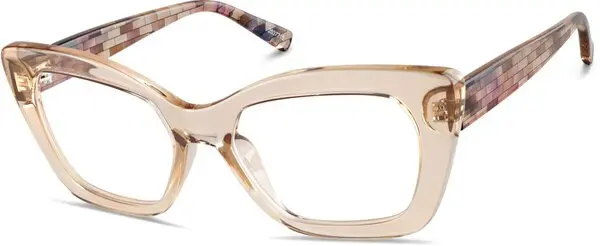 Zenni Vintage Cat-eye Full Rim Glasses - Beige