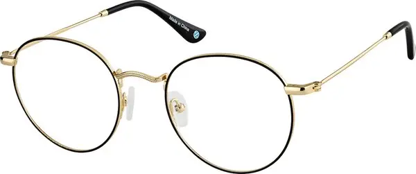 Zenni Round Full Rim Stainless Steel Eyeglasses - Black