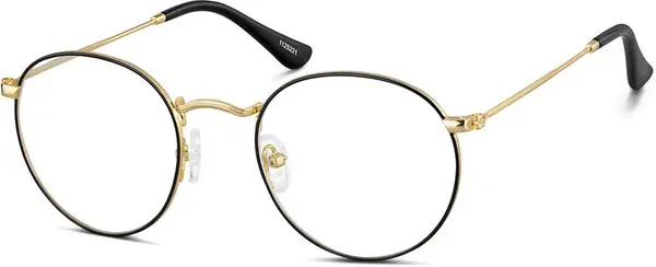 Zenni Round Eyeglasses Full Rim Stainless Steel Frame - Black