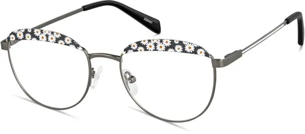 Zenni Round Eyeglasses Full Rim Stainless Steel Frame - Black/dark Gray