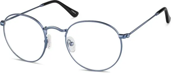 Zenni Round Eyeglasses Stainless Steel Full Rim Frame - Blue