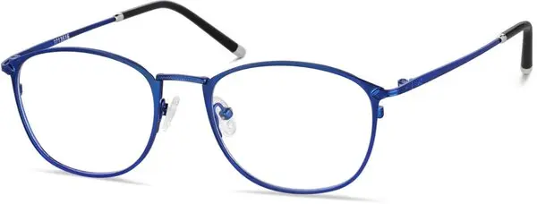 Zenni Round Eyeglasses Full Rim Stainless Steel Frame - Electric Blue