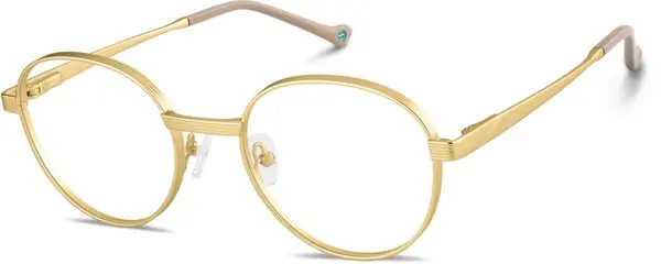 Zenni Round Full Rim Eyeglasses - Gold