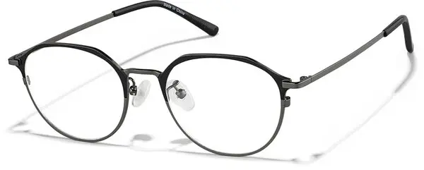 Zenni Round Full Rim Stainless Steel Eyeglasses - Graphite
