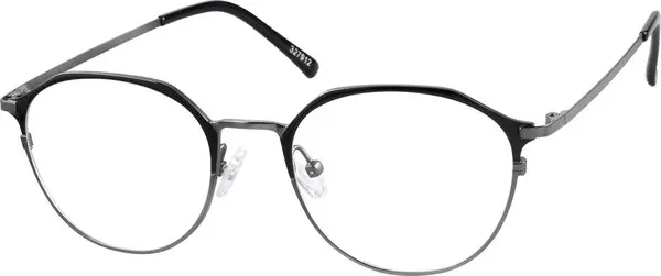 Zenni Round Full Rim Stainless Steel Eyeglasses - Graphite