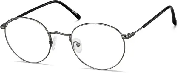 Zenni Round Eyeglasses Full Rim Stainless Steel Frame - Gray