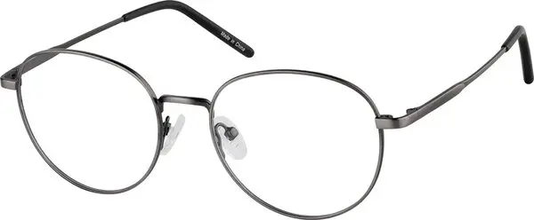 Zenni Round Eyeglasses Full Rim Stainless Steel Frame - Gray