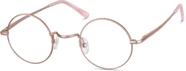 Zenni Round Eyeglasses Stainless Steel Full Rim Frame - Pink
