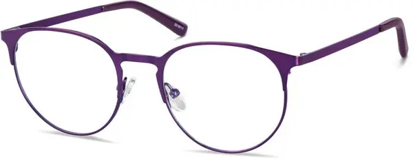 Zenni Round Eyeglasses Full Rim Stainless Steel Frame - Purple