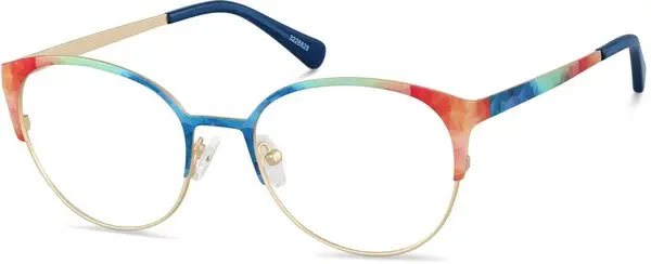 Zenni Round Eyeglasses Full Rim Stainless Steel Frame - Rainbow