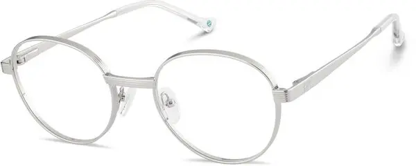 Zenni Round Eyeglasses Full Rim Stainless Steel Frame - Silver