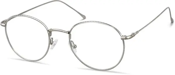 Zenni Round Eyeglasses With Stainless Steel Full Rim Frame - Silver