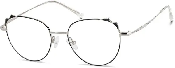 Zenni Round Eyeglasses Full Rim Stainless Steel Frame - Silver