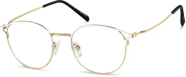 Zenni Round Eyeglasses Full Rim Stainless Steel Frame - White