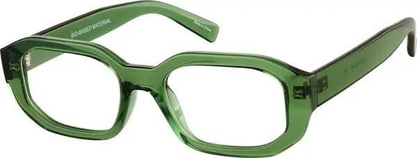Zenni Geometric Full Rim Frame Glasses - Green