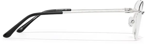 Zenni Oval Rimless Metal Eyeglasses With Acetate Temple Tips - Black