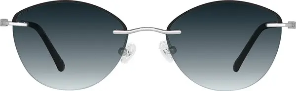 Zenni Oval Rimless Metal Eyeglasses With Acetate Temple Tips - Black
