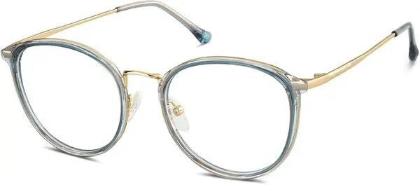 Zenni Round Full Rim Eyeglasses Frame - Blue