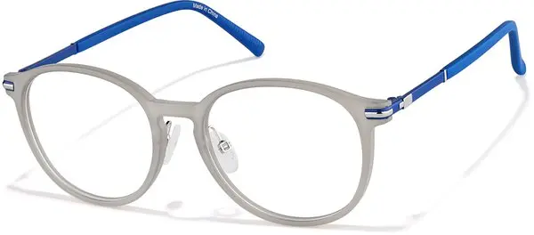 Zenni Round Full Rim Eyeglasses Frame - Gray/blue
