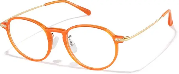 Zenni Round Full Rim Frame - Orange