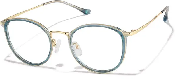 Zenni Round Full Rim Frame Eyeglasses - Slate Blue