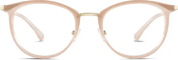 Zenni Mixed Material Round Eyeglasses - Taupe