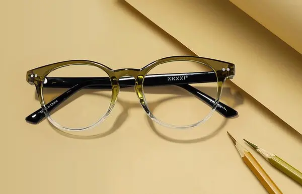 Zenni Retro Round Eyeglasses - Olive
