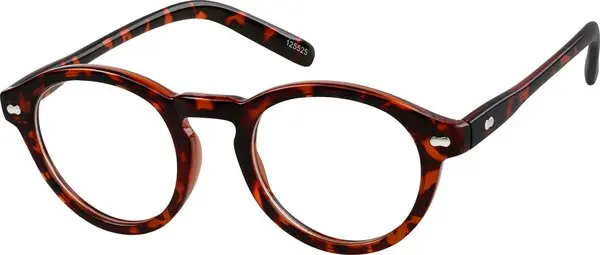Zenni Retro Round Glasses Plastic Full Rim Frame - Tortoiseshell