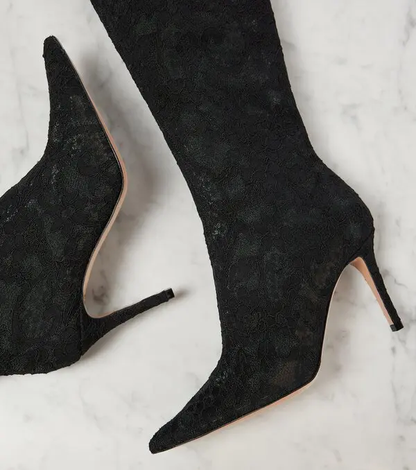 GIANVITO ROSSI Claudia 85 Lace Knee-high Boots