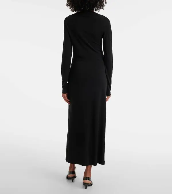 TOTEME Draped Jersey Maxi Dress - Black
