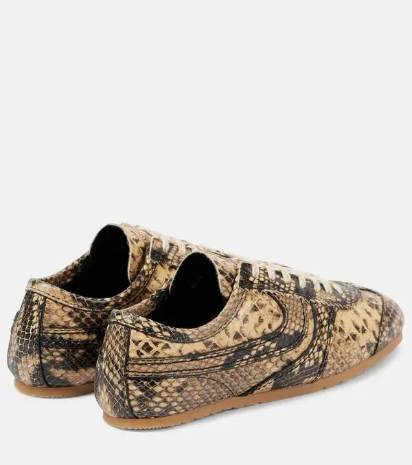 Dries Van Noten Snake-effect Leather Sneakers
