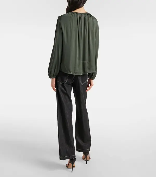 Velvet By Graham & Spencer Riona Satin Blouse - Grey
