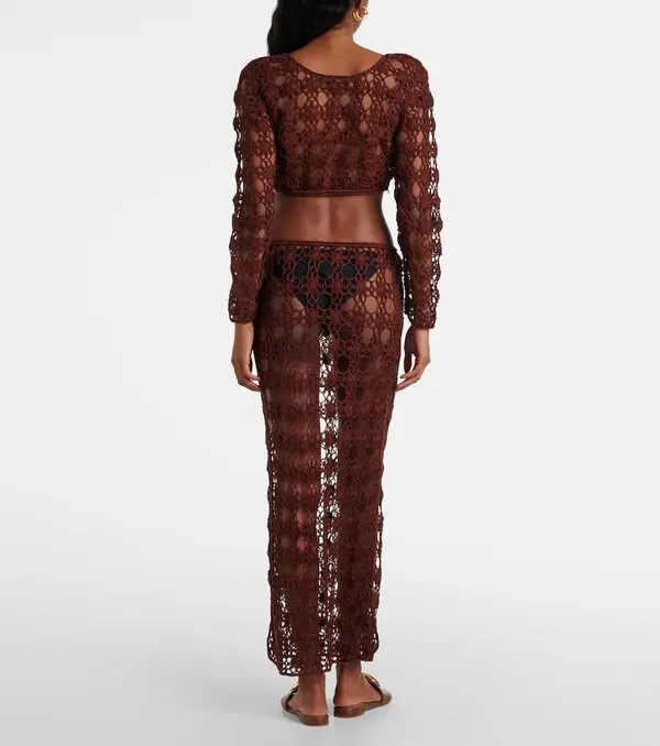 Anna Kosturova Bella Crochet Cotton Crop Top