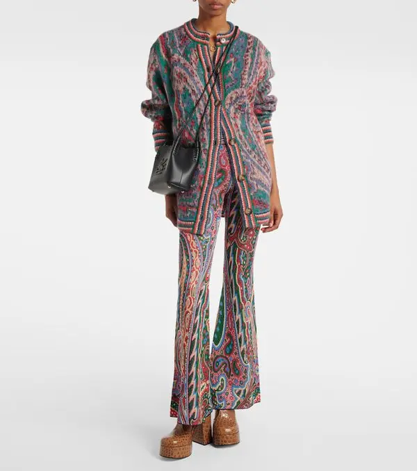 Etro Knitted Paisley Jacquard Flared Pants
