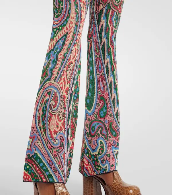 Etro Knitted Paisley Jacquard Flared Pants