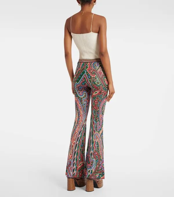 Etro Knitted Paisley Jacquard Flared Pants