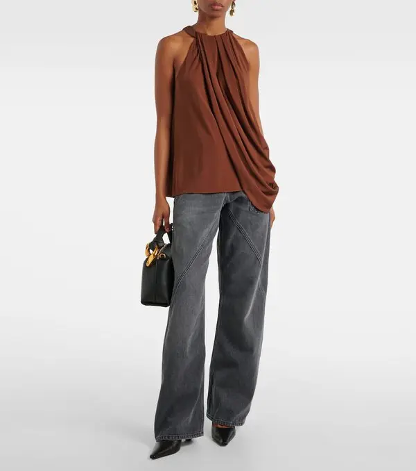 JW Anderson Draped Halterneck Crepe Top