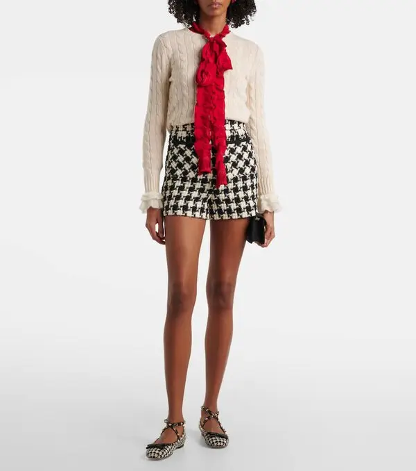 Valentino Garavani Rockstud Boucle Ballet Flats
